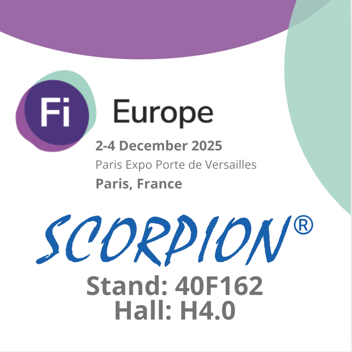 Visit at FI Europe 2025!